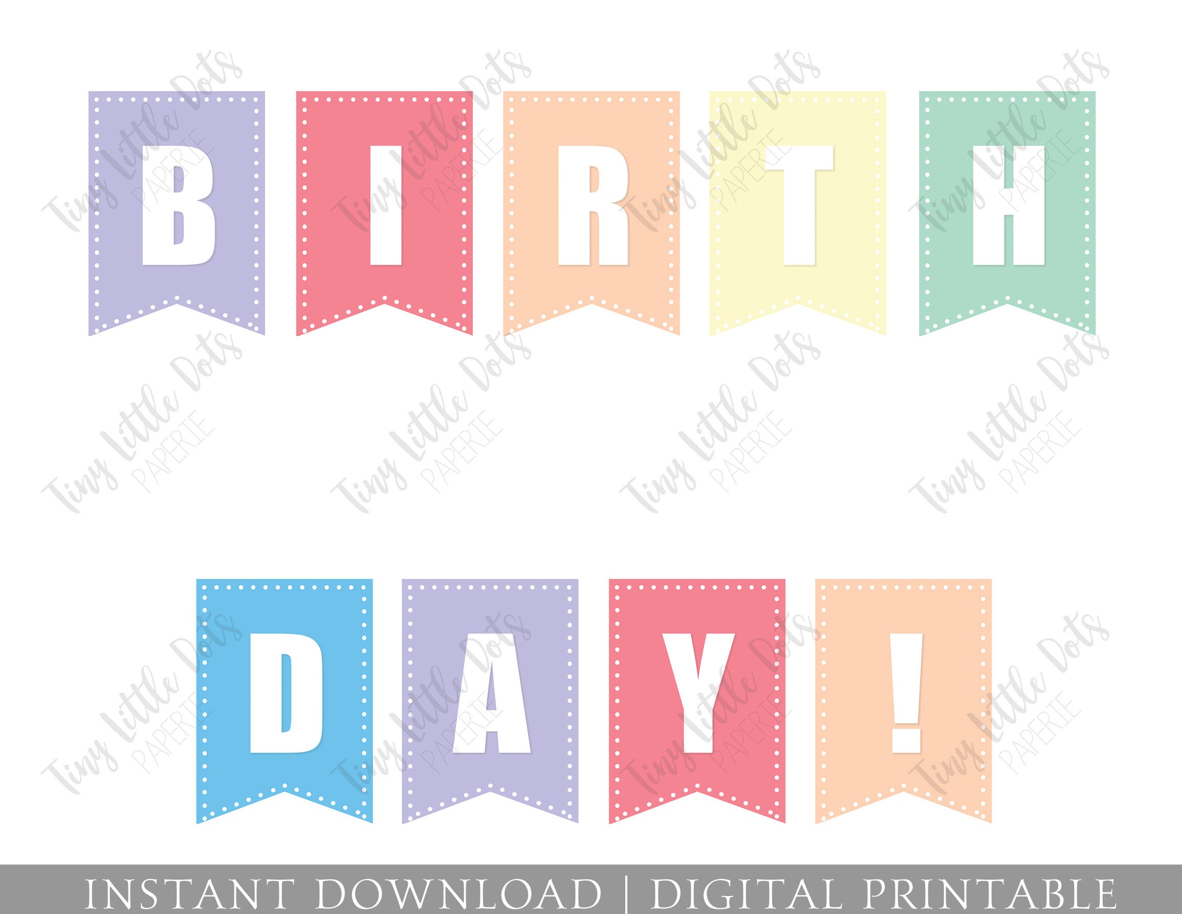 Rainbow Birthday Banner / Happy Birthday Sign / Any Age / DIY Party ...