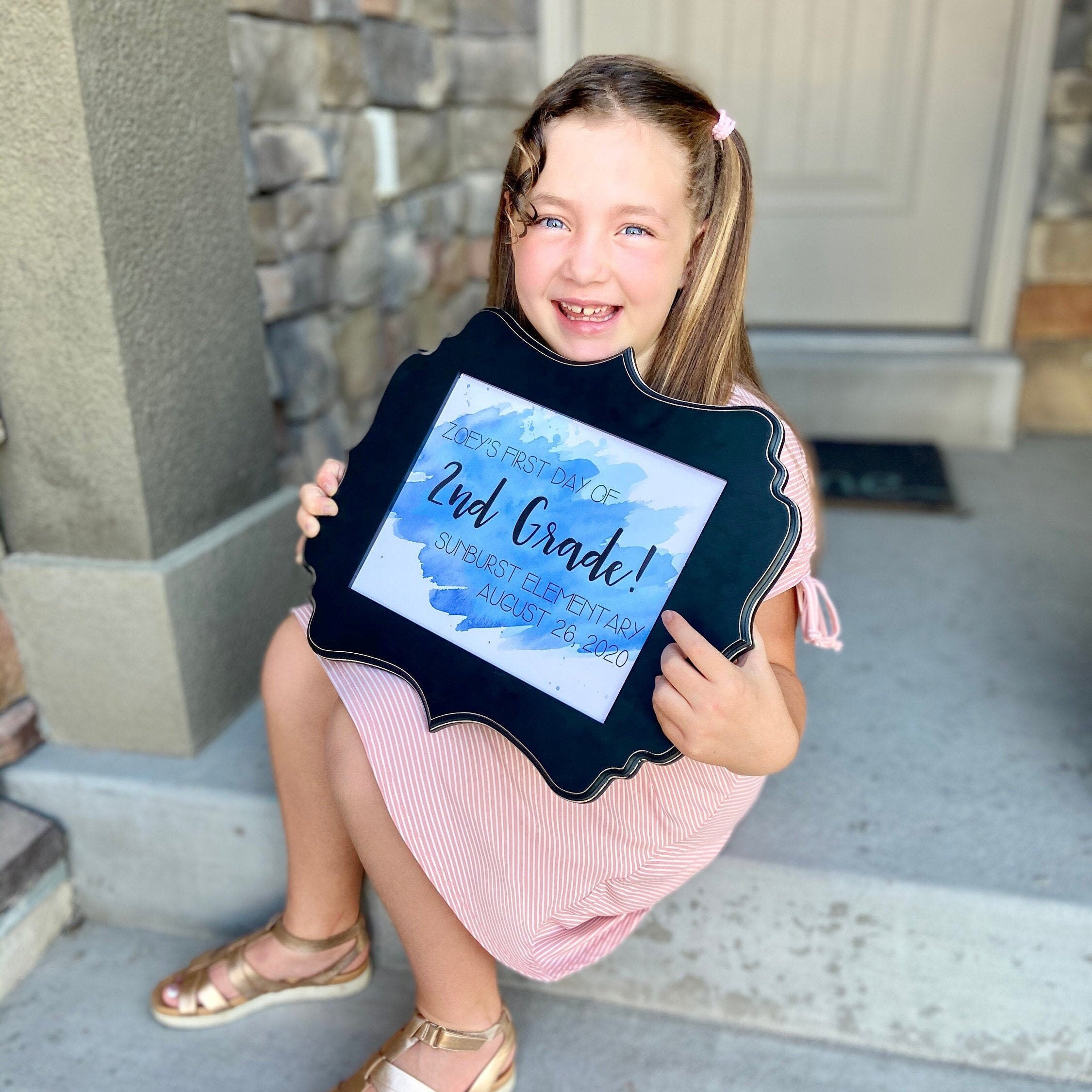 First Day of School Sign, 8th Grade, Watercolor, First Day of School ...