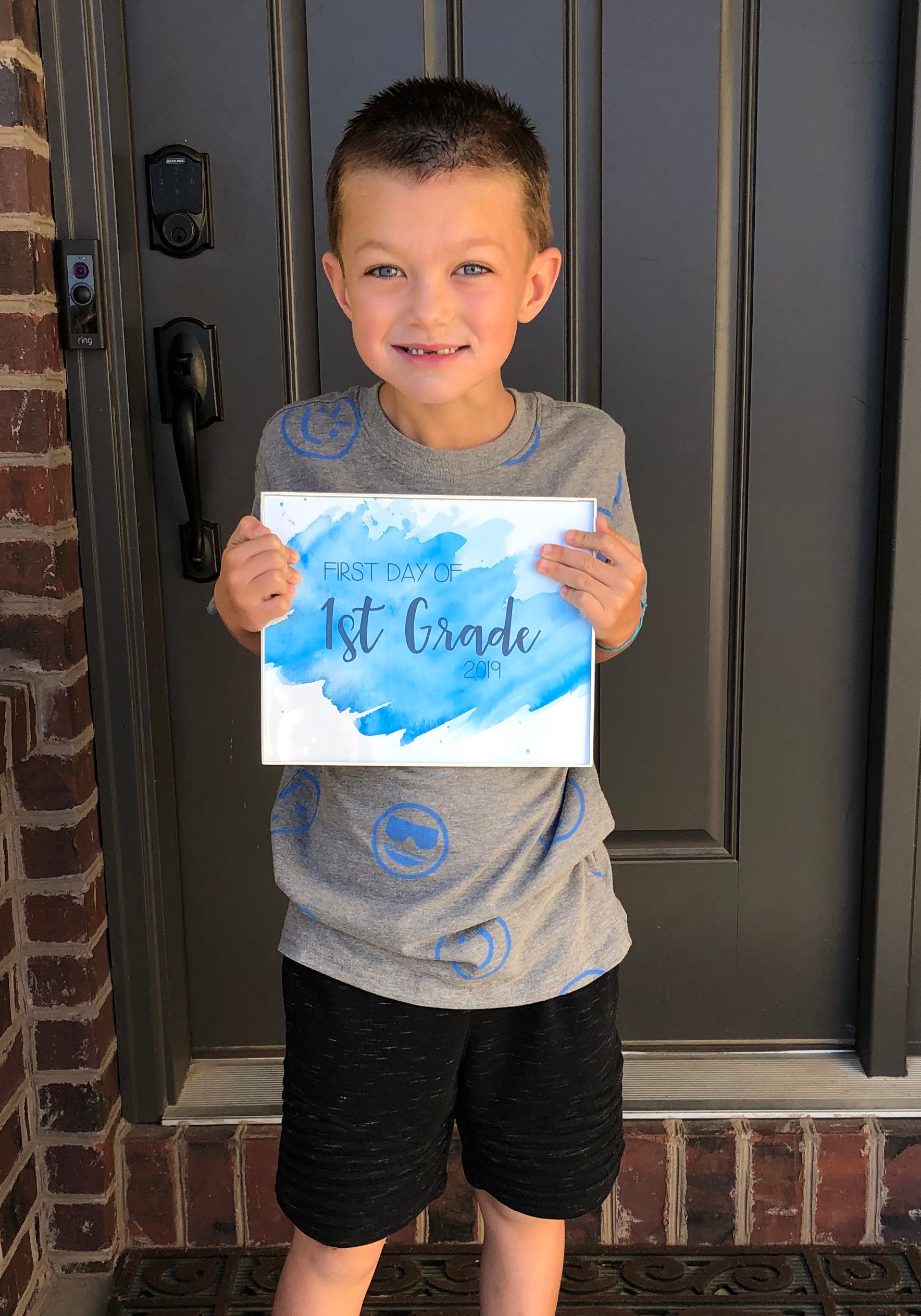 Last Day of School Sign, Kindergarten, Watercolor, Last Day Sign, Blue ...