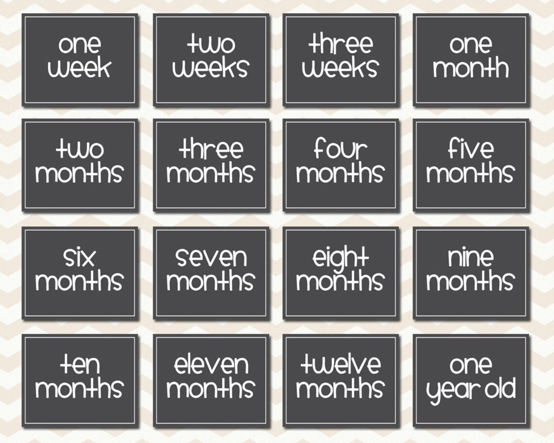 Baby Monthly Signs Black Chalkboard / Baby's First Year / | Etsy