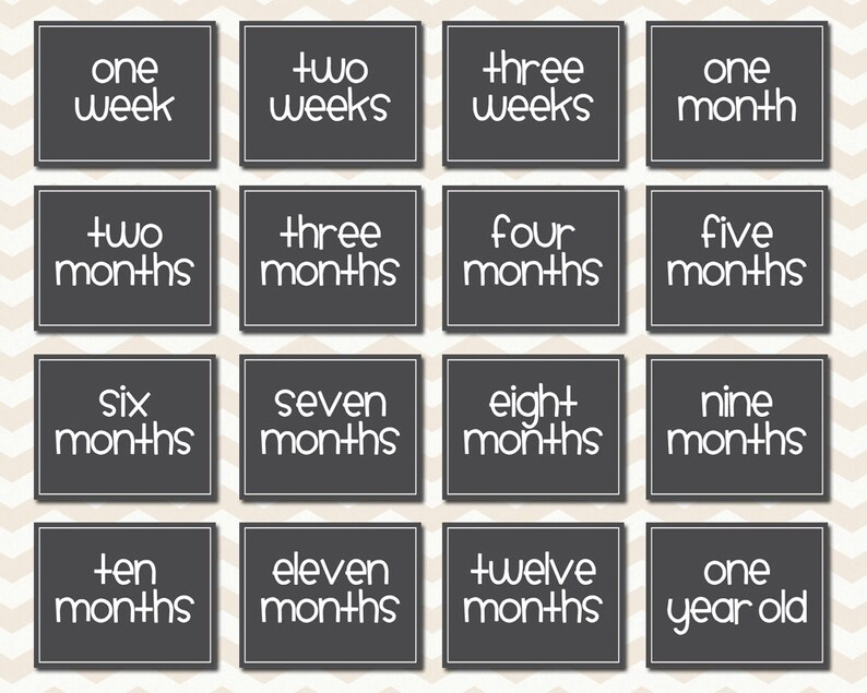 Baby Monthly Signs Black Chalkboard / Baby's First Year / 8x10 ...