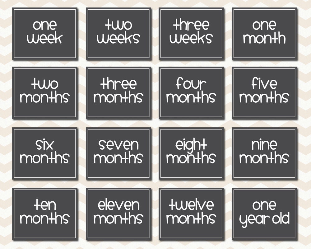 Baby Monthly Signs Black Chalkboard / Baby's First Year / | Etsy