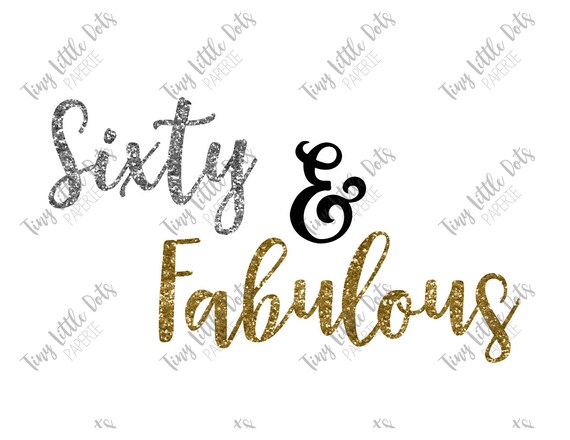 Birthday 60 Years Sticker DIGITAL Iron on Transfer Printable | Etsy