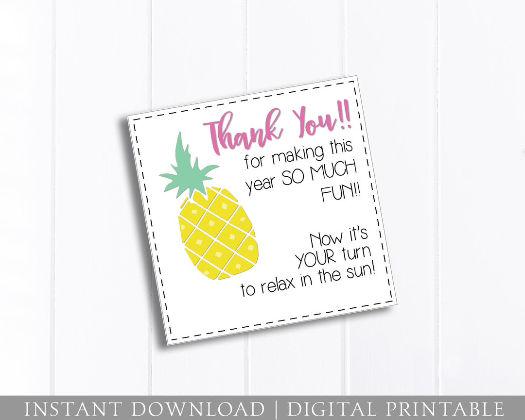 Teacher Gift, Teacher Appreciation, DIGITAL Printable, Thank You Gift ...