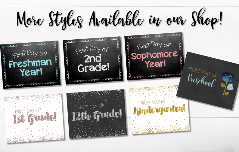 First Day of School Sign / 1st Grade / Watercolor / Green Blue - Etsy