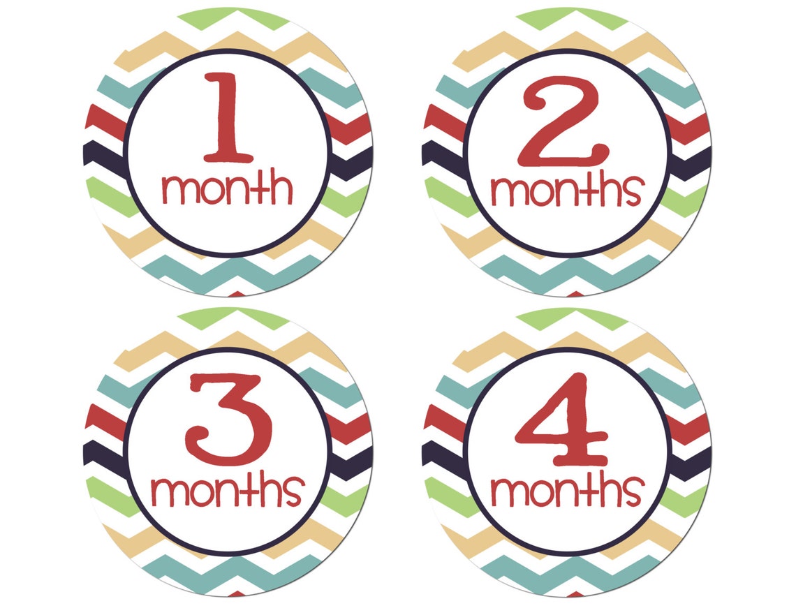 Baby Monthly Stickers - Iron on Transfer - DIGITAL Print at Home ...