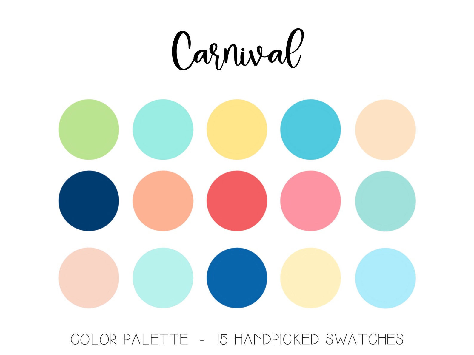 Bold Color Palette, Procreate Swatches, Shades of Blue Green Yellow ...