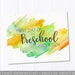 First Day of School Sign Preschool Watercolor Green Yellow - Etsy
