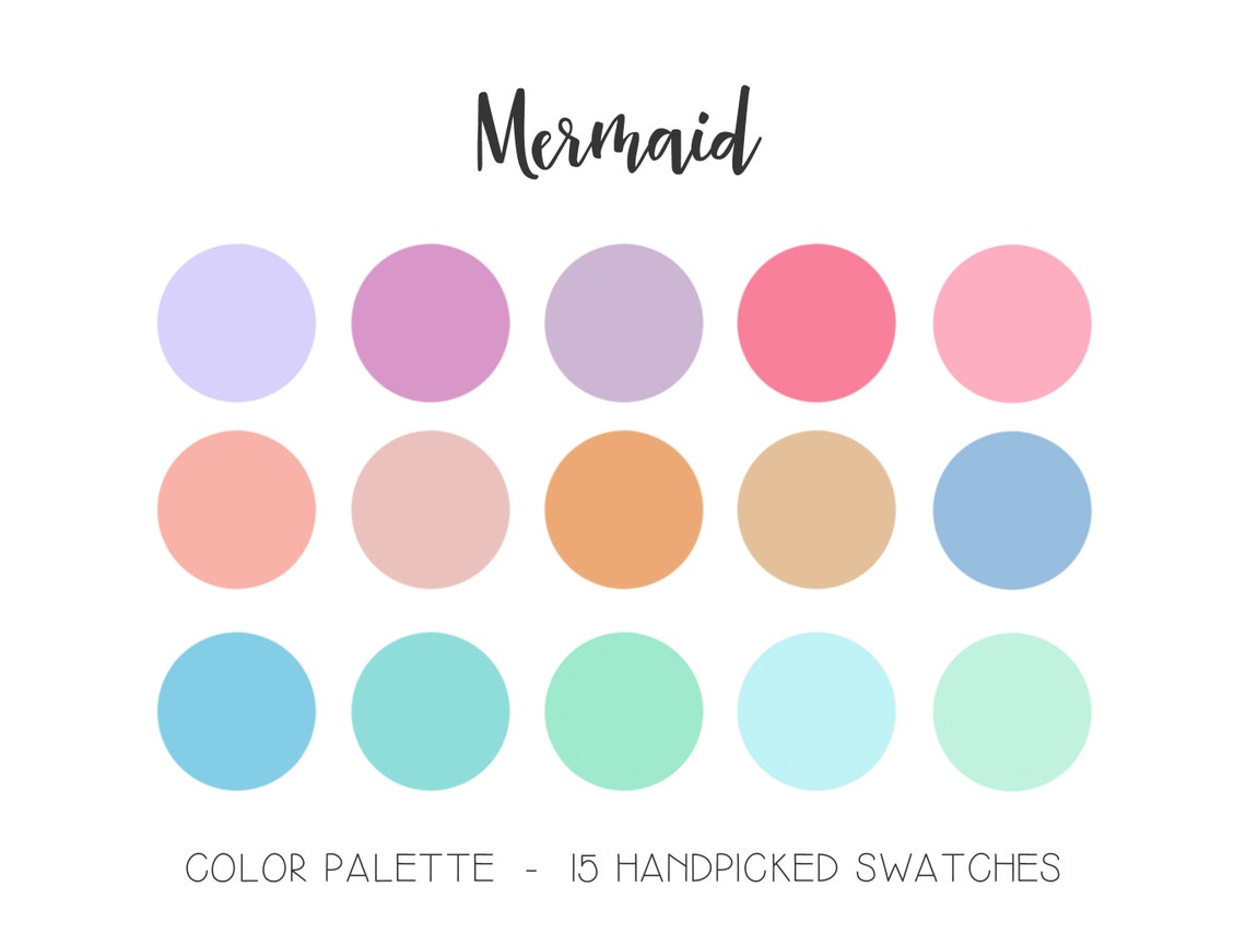 Mermaid Color Palette Procreate Swatches Shades of Purple - Etsy UK