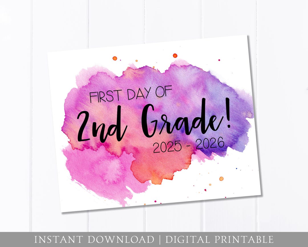 First Day of School Sign, Second Grade, 2nd Grade, First Day Sign, Pink ...