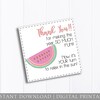 Thank You Gift Tag, Teacher Appreciation, One in a Melon, DIGITAL ...