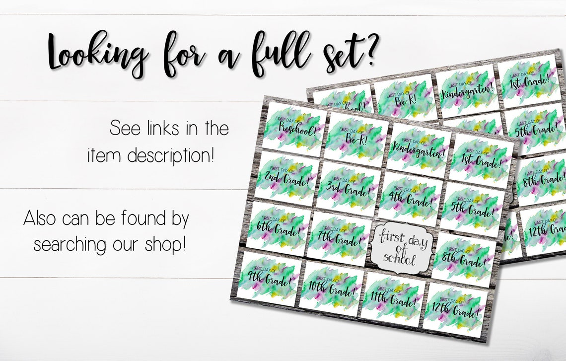 First Day of School Sign / Freshman Year / Watercolor / Green - Etsy