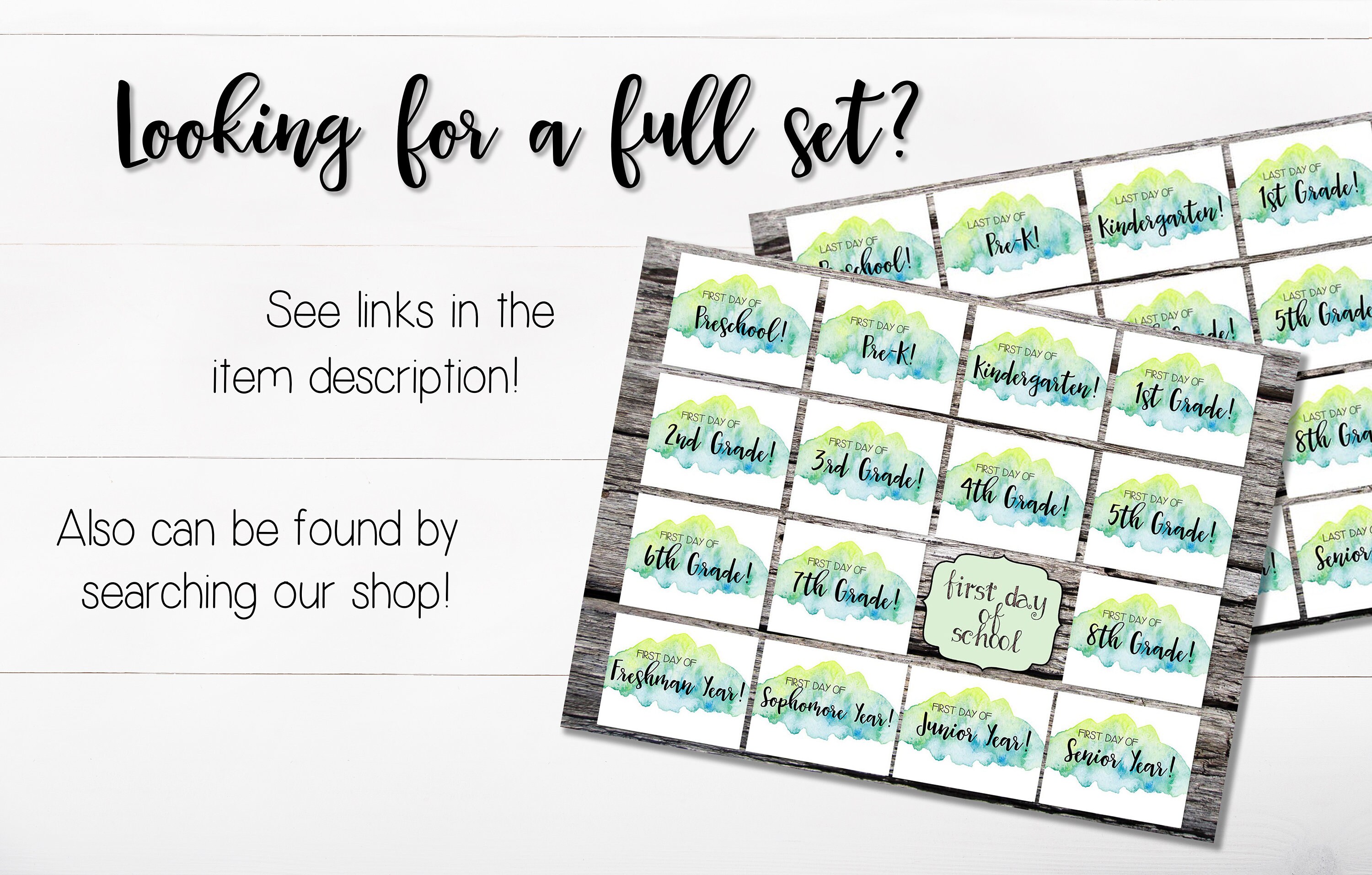 First Day of School Sign / 4th Grade / Watercolor / Yellow | Etsy