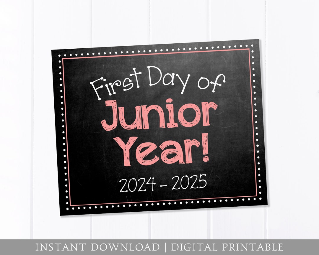 First Day of School Sign, Junior Year, 11th Grade, First Day Sign, Pink ...