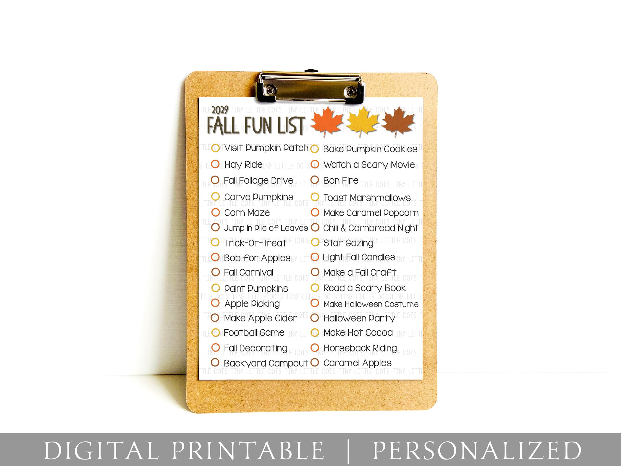 Fall Bucket List / Autumn Fun List / Customizable / Create | Etsy