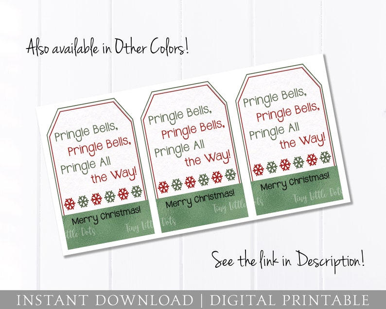 Christmas Gift Tag - Pringle Bells Digital Printable - Etsy
