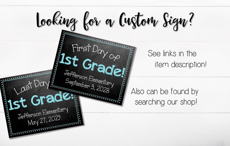 First Day of School Chalkboard Sign / 1st Grade / First Day of - Etsy