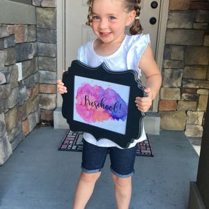 First Day of School Sign, First Grade, Watercolor, First Day Sign, Pink ...