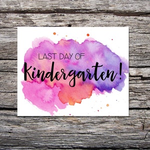First Day of School Sign / Preschool to Senior Year / Watercolor / Last ...
