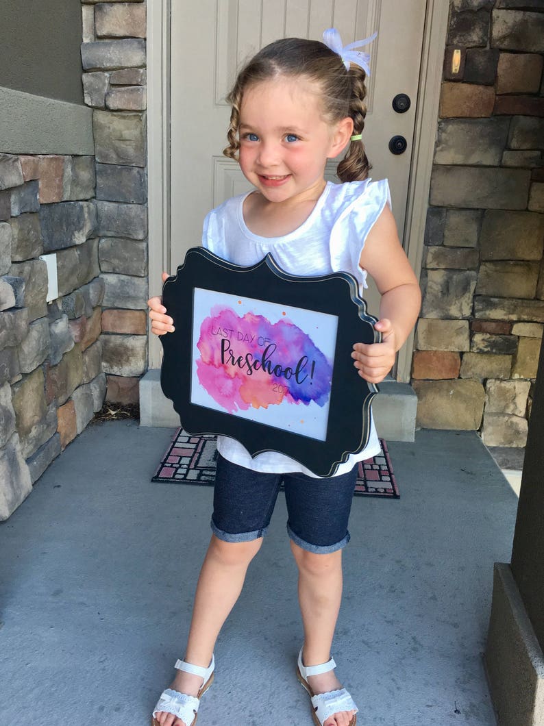 First Day of School Sign / Kindergarten / Watercolor / First | Etsy