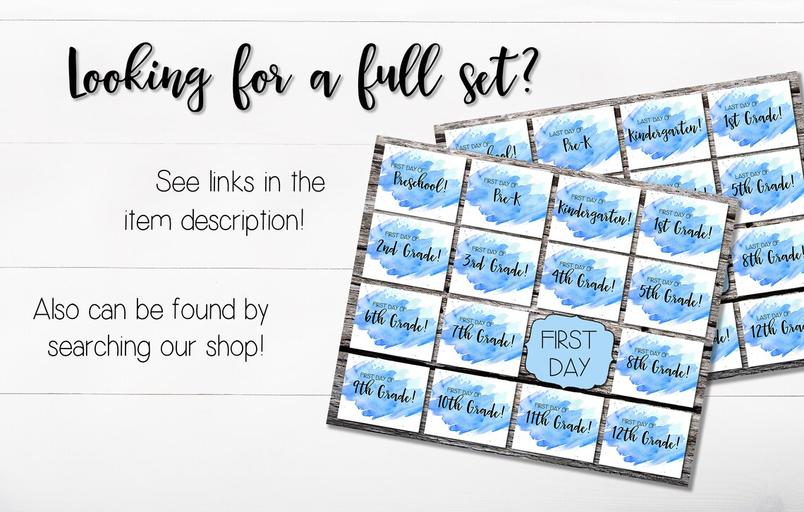 First Day of School Sign / 3rd Grade / Watercolor / First Day | Etsy