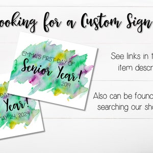 First Day of School Sign, 3rd Grade, Watercolor, Green Purple, First ...