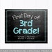 First Day of School Chalkboard Sign / Third Grade / First Day | Etsy