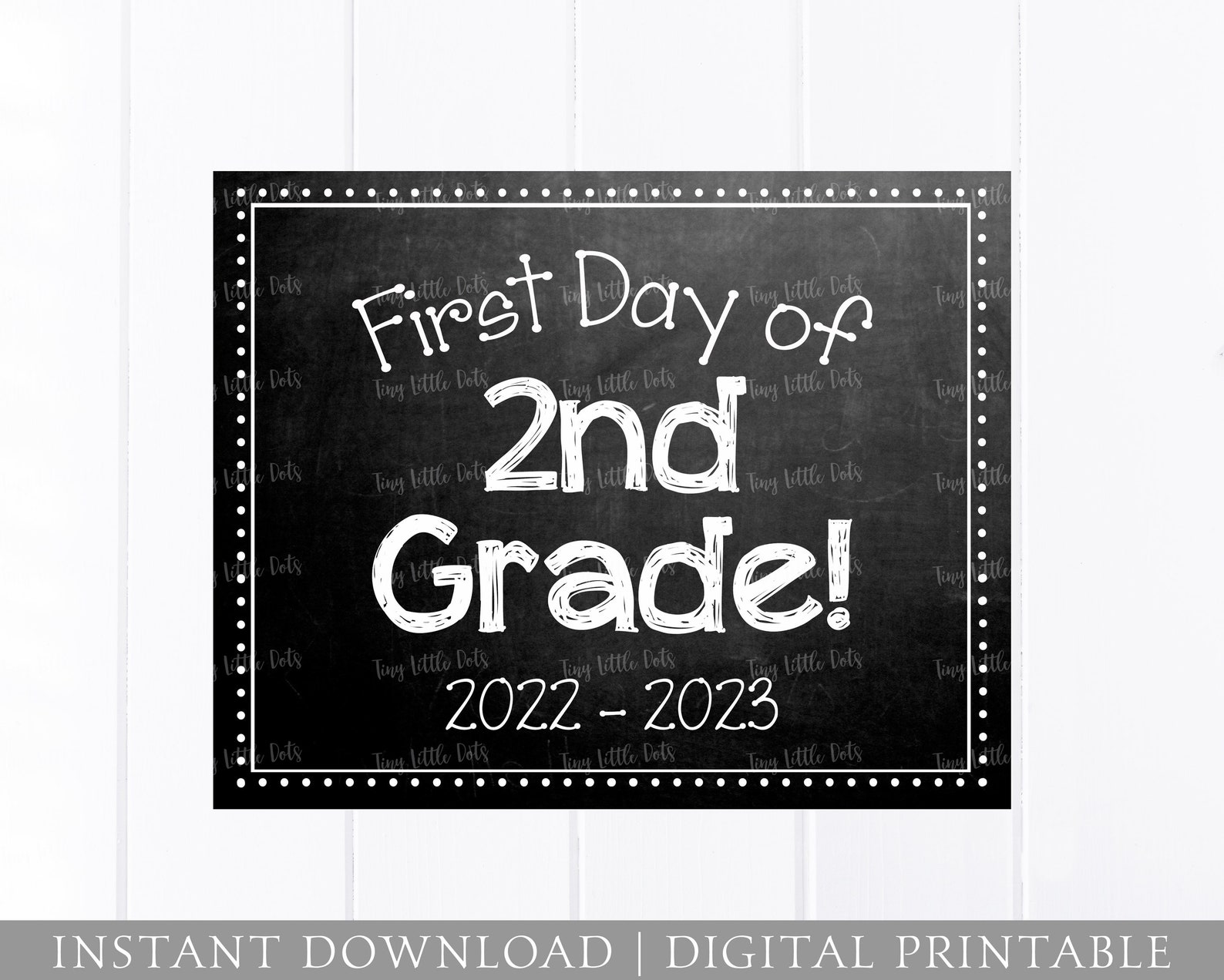 First Day of School Chalkboard Sign / 2nd Grade / First Day of - Etsy