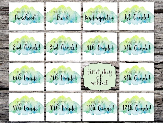 First Day of School Sign / Preschool to 12th Grade / | Etsy