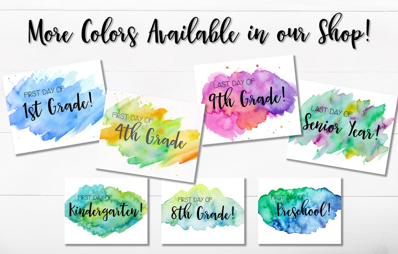 Last Day of School Sign / 9th Grade / Watercolor / Last Day of - Etsy