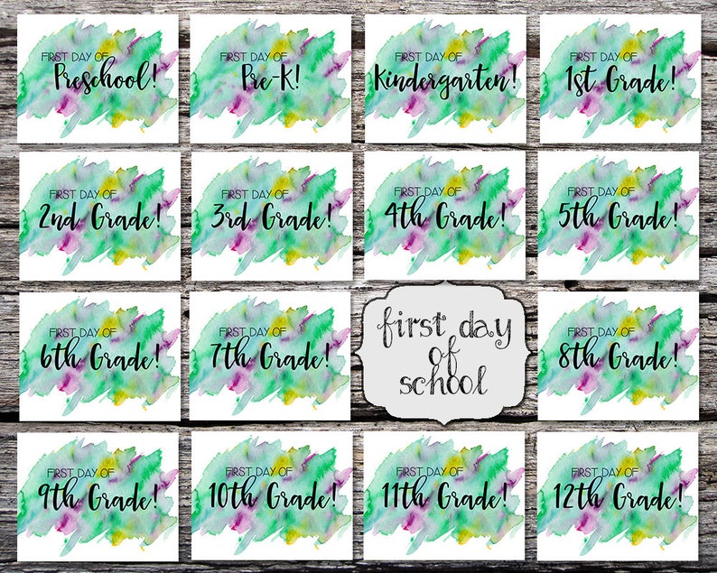 First Day of School Sign / Preschool to 12th Grade / - Etsy