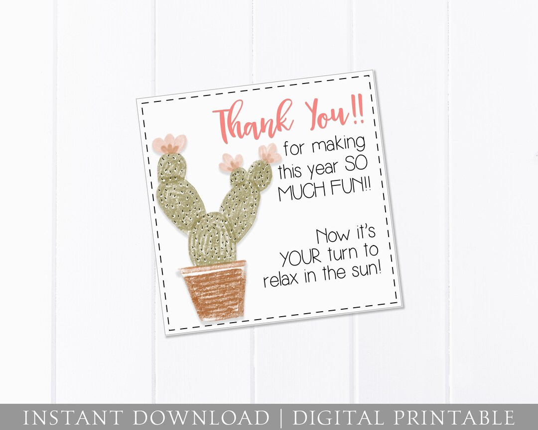 Teacher Gift, DIGITAL Printable, Teacher Appreciation, Thank You Gift ...