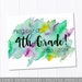 First Day of School Sign 4th Grade Watercolor Green Purple - Etsy