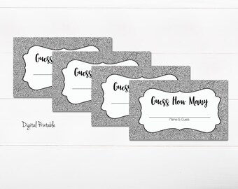 Guess How Many Game DIGITAL Printable PDF DIY Silver | Etsy