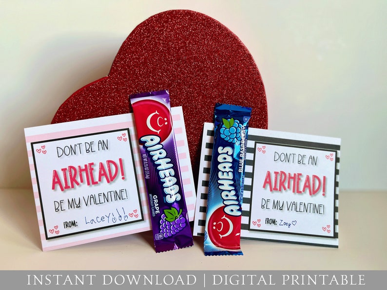 Valentine's Day Kids School Valentines Airheads Valentine - Etsy