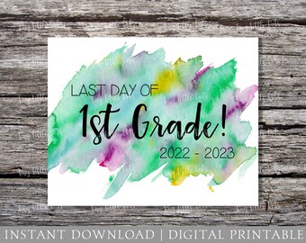 First Day of School Sign / Kindergarten / Watercolor / Green - Etsy