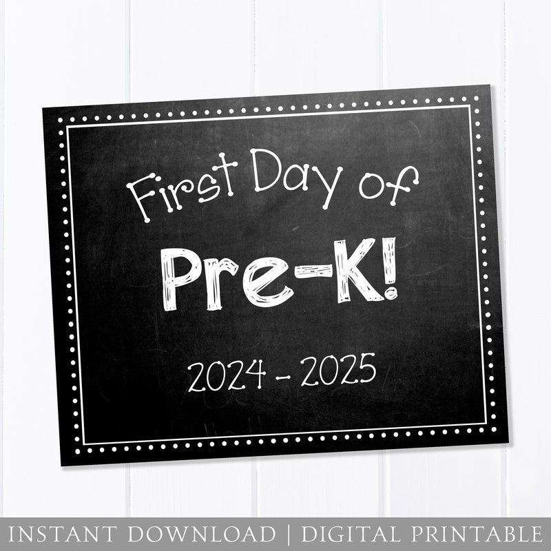 First Day of Pre K - Etsy