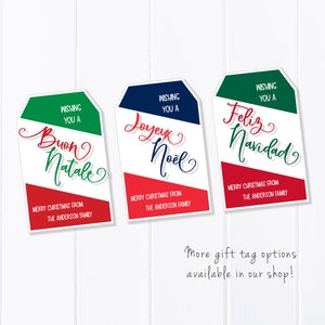 Christmas Gift Tag, Neighbor Gift, French Gift, Joyeux Noel France ...