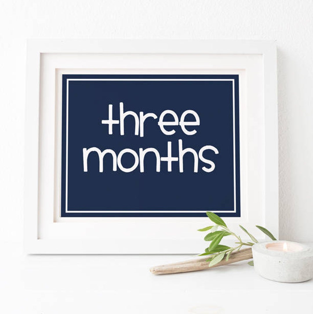 Baby Monthly Signs Navy Blue / Baby's First Year / 5x7 Printable ...