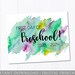 First Day of School Sign Preschool Watercolor Green Purple - Etsy