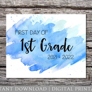 First Day of School Sign / 1st Grade / Watercolor / First Day | Etsy