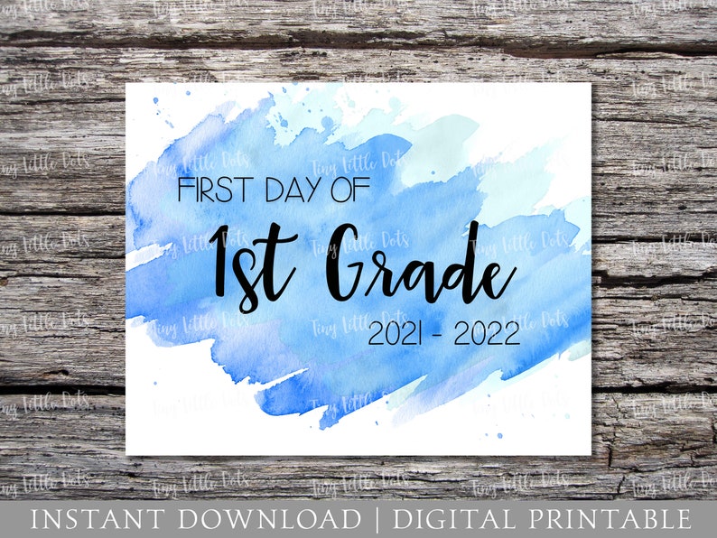 First Day of School Sign / 1st Grade / Watercolor / First Day | Etsy