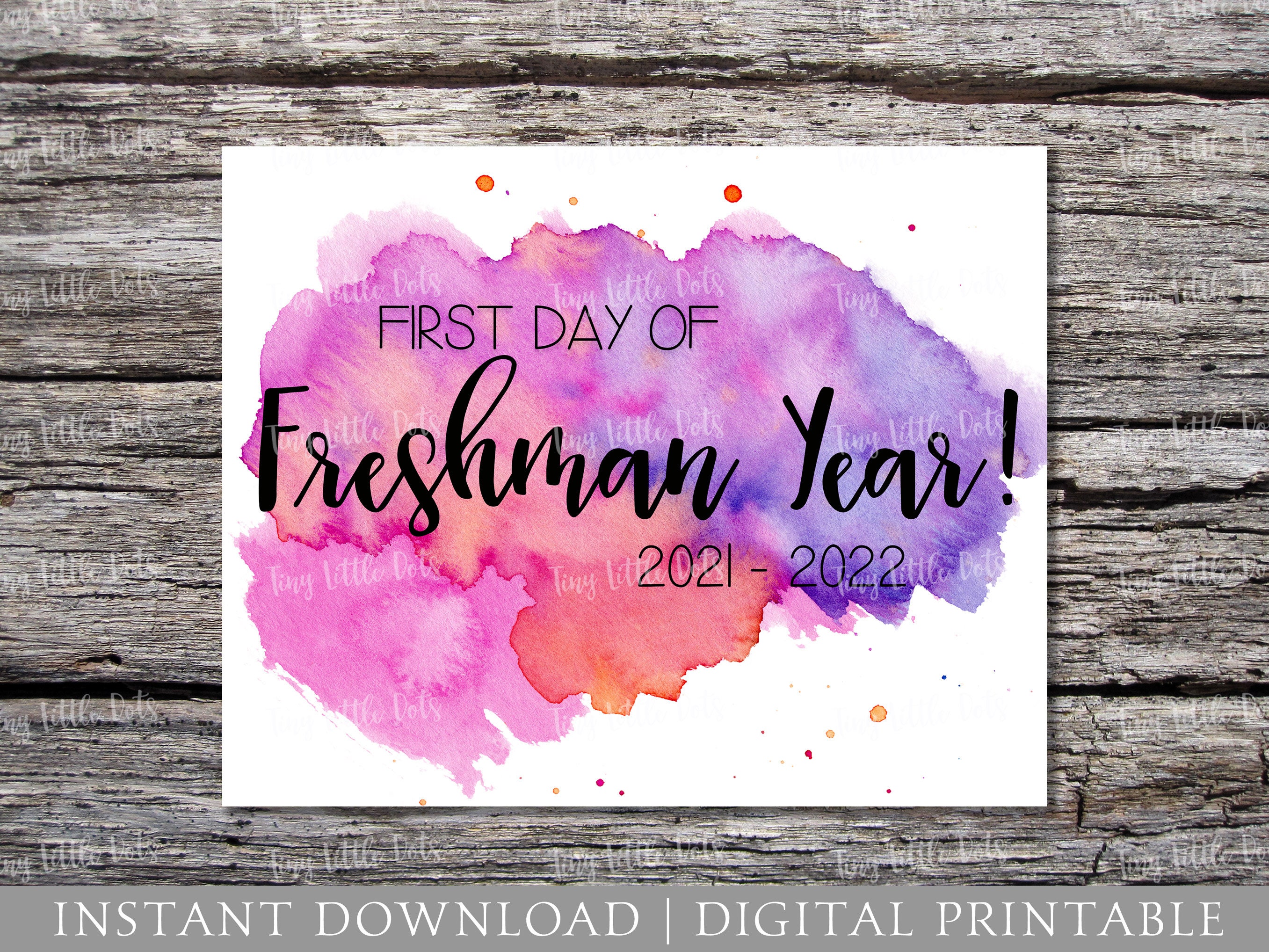 First Day of School Sign / Freshman Year / Watercolor / First | Etsy