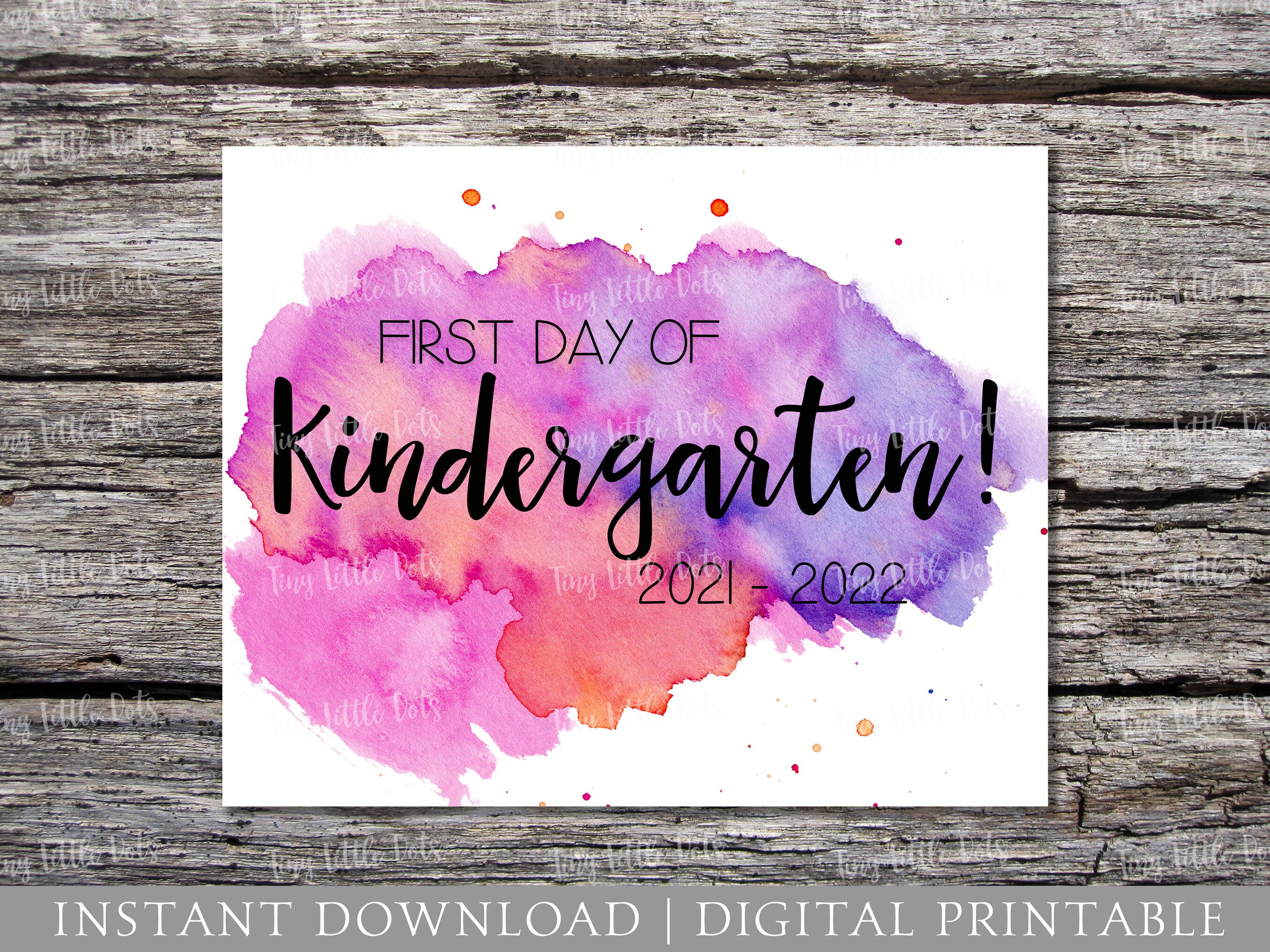 First Day of School Sign / Kindergarten / Watercolor / First | Etsy