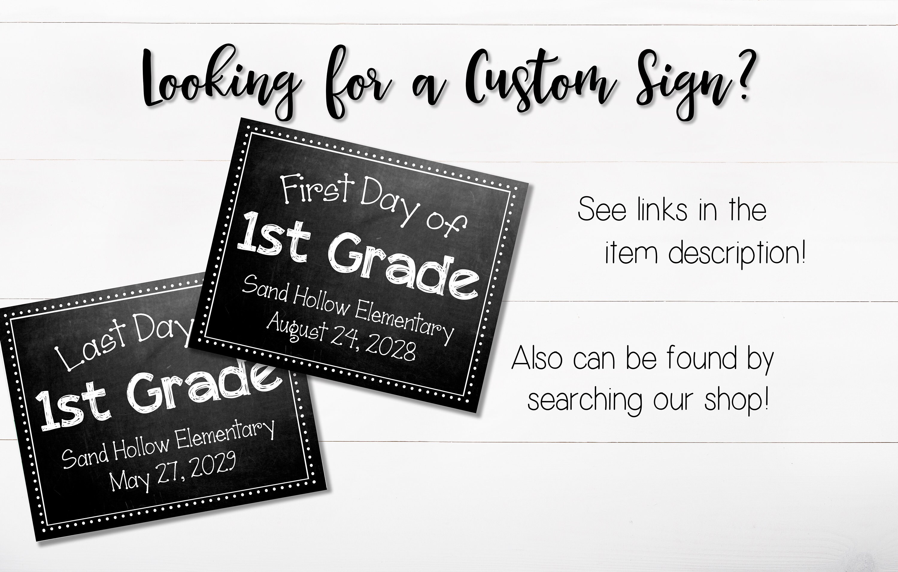 Last Day of School Chalkboard Sign / Second Grade / Last Day | Etsy