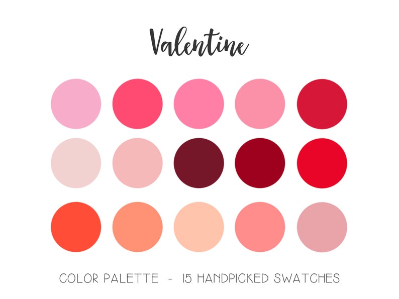 Red Color Palette Valentine Palette Procreate Swatches - Etsy