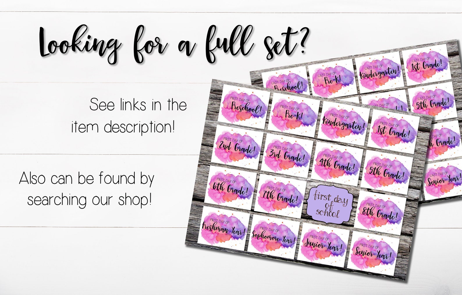 First Day of School Sign / First Grade / Watercolor / First | Etsy