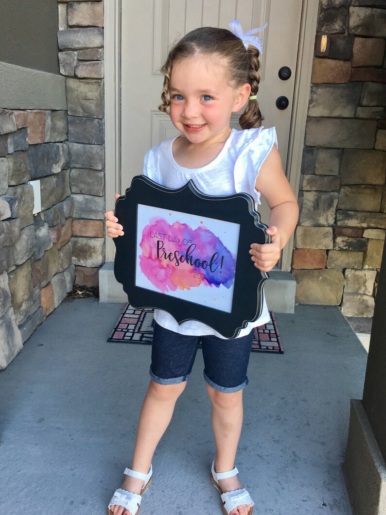 First Day of School Sign / Senior Year / Watercolor / First | Etsy