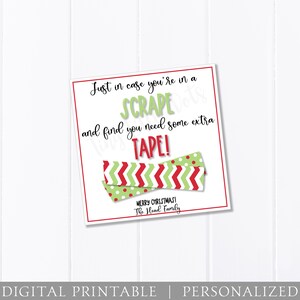 Christmas Gift Tag, Tape Wrapping, Easy Neighbor Gift, Personalized ...
