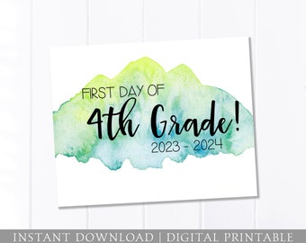 First Day of School Sign, 5th Grade, Chalkboard, First Day Sign, Boy ...